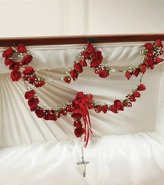 Flower Rosary - Rosary with Red Spray Roses - Flower Company